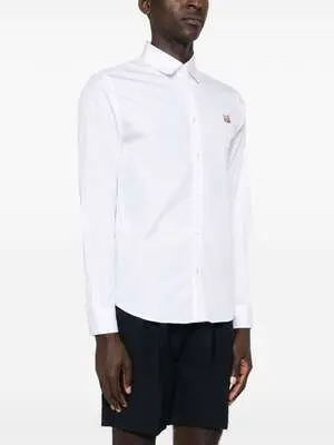 Maison Kitsuné Fox-motif Cotton Shirt - White