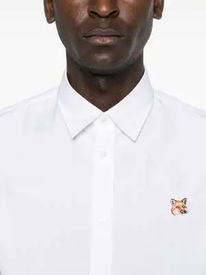 Maison Kitsuné Fox-motif Cotton Shirt - White