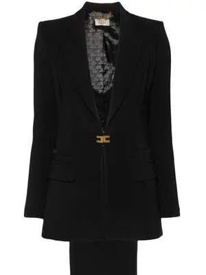 Elisabetta Franchi Logo-plaque Crepe Suit - Black