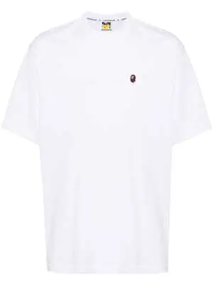 A BATHING APE Embroidered-logo Cotton T-shirt - White