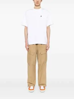 A BATHING APE Embroidered-logo Cotton T-shirt - White