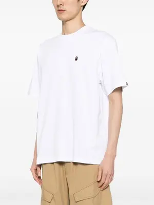 A BATHING APE Embroidered-logo Cotton T-shirt - White