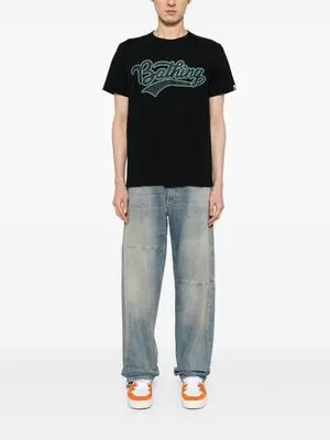 A BATHING APE Logo-print Cotton T-shirt - Black