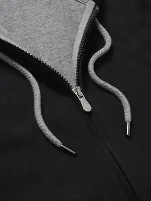 Brunello Cucinelli Cotton-blend Jersey Zip-up Hoodie - Black
