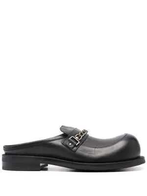 Martine Rose Chain-detailed Leather Mules - Black