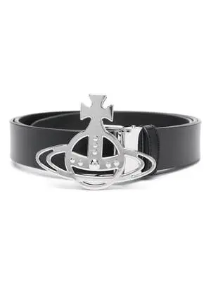 VIVIENNE WESTWOOD Orb Leather Belt - Black