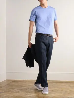 Mr P. Philip Straight-leg Linen-twill Suit Trousers