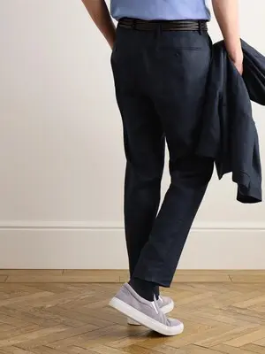 Mr P. Philip Straight-leg Linen-twill Suit Trousers