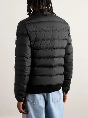 Moncler Grosgrain-trimmed Logo-appliquéd Quilted Shell Down Jacket