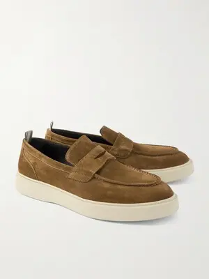 Officine Creative Frame Suede Penny Loafers