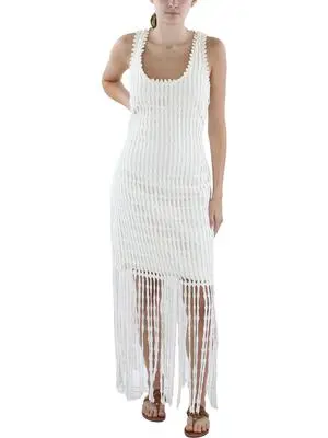 Simkhai Janette Womens Crochet Long Maxi Dress - White