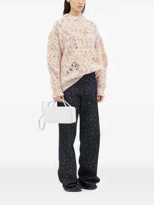 MSGM Rhinestone-embellished Wide-leg Jeans
