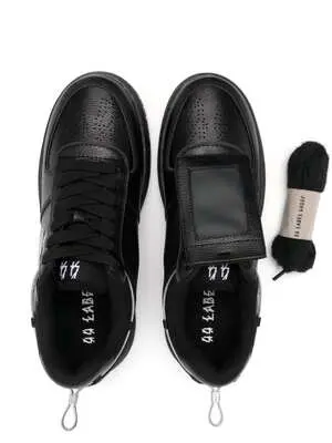 44 LABEL GROUP Avril Leather Sneakers - Black