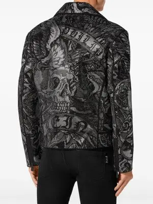 Philipp Plein Tattoo-print Biker Jacket