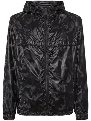 Philipp Plein Camouflage-print Hooded Windbreaker