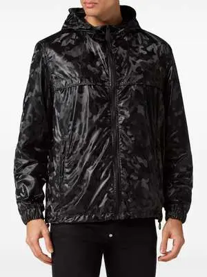 Philipp Plein Camouflage-print Hooded Windbreaker