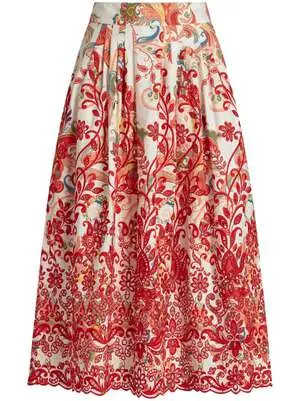 Etro Paisley-pattern Embroidered Midi Skirt