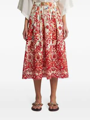 Etro Paisley-pattern Embroidered Midi Skirt