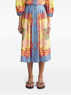 Etro Pleated Midi Skirt