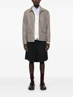 Gucci Gg Linen Blend Canvas Jacket - Neutrals