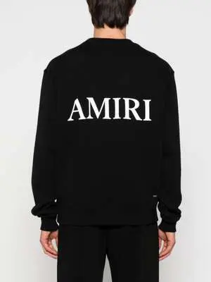 Amiri Logo Print Cotton Sweatshirt - Black