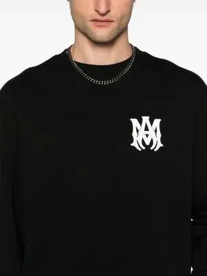 Amiri Logo Print Cotton Sweatshirt - Black