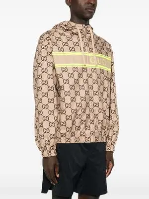 Gucci Gg Supreme Print Hooded Jacket