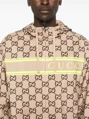 Gucci Gg Supreme Print Hooded Jacket
