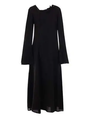 Yohji Yamamoto Silk Embroidered Asymmetric Dress