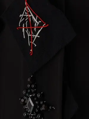 Yohji Yamamoto Silk Embroidered Asymmetric Dress
