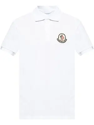 Moncler Logo-patch Cotton Polo Shirt - White