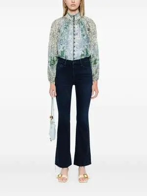 MOTHER The Weekender Fray Bootcut Jeans - Blue