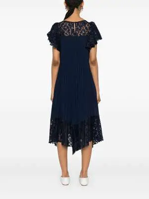 NISSA Lace-paneled Midi Dress