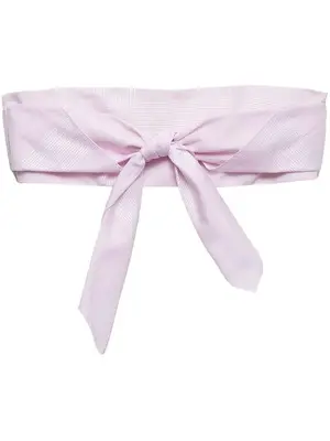 Prada Checked Cotton Bandeau Top - Pink