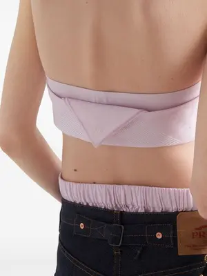 Prada Checked Cotton Bandeau Top