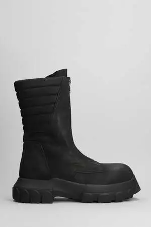 Rick Owens Moto Turbo Tractor Combat Boots - Black