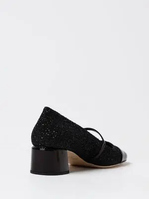JIMMY CHOO Glitter Mary Jane High Heel Shoes - Black