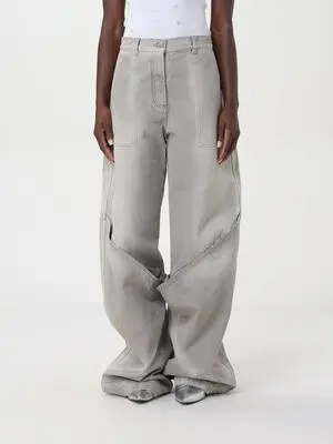 Attico High Rise Wide Leg Jeans - Grey