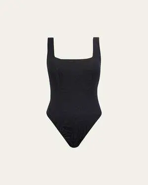 AQUA BLU AUSTRALIA Vero Square-neck One-piece Swimsuit - Nero