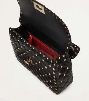 Valentino Garavani Rockstud Spike Top-handle Bag - Black