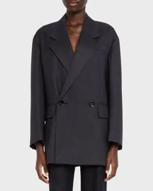 Bottega Veneta Wool Double-breasted Jacket - Blue/black