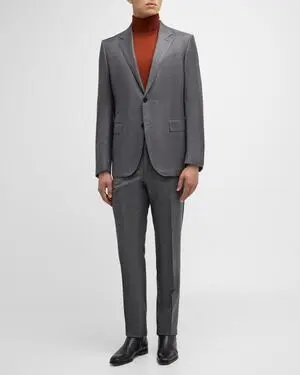 Zegna Trofeo Plaid Suit - Dark Gray Check