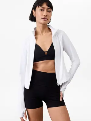 Athleta Salutation Crop Jacket - Bright White