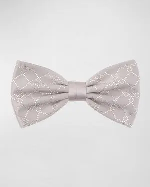 Stefano Ricci Stefano Ricci Silk Rhinestone Bow Tie Silver