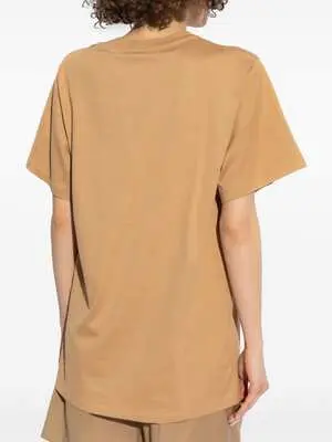 Max Mara Monogram-embroidered Cotton T-shirt - Neutrals