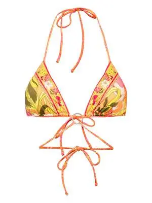Camilla Flower Child Society Bikini Top - Orange
