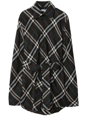 Burberry Check-patterned Belted Shirt