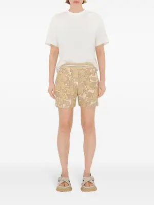 Burberry Botanical-print Silk Shorts