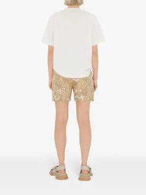 Burberry Botanical-print Silk Shorts