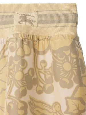 Burberry Botanical-print Silk Shorts